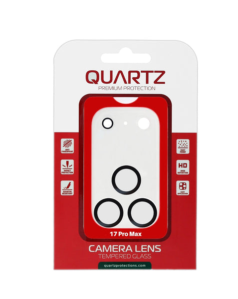 QUARTZ Camera Lens Protector for iPhone 17 Pro Max – Clear Glass ...